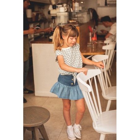 Louis Louise - T-SHIRT MADONNA COTTON BLUE CHECK – Stoopher & Boots